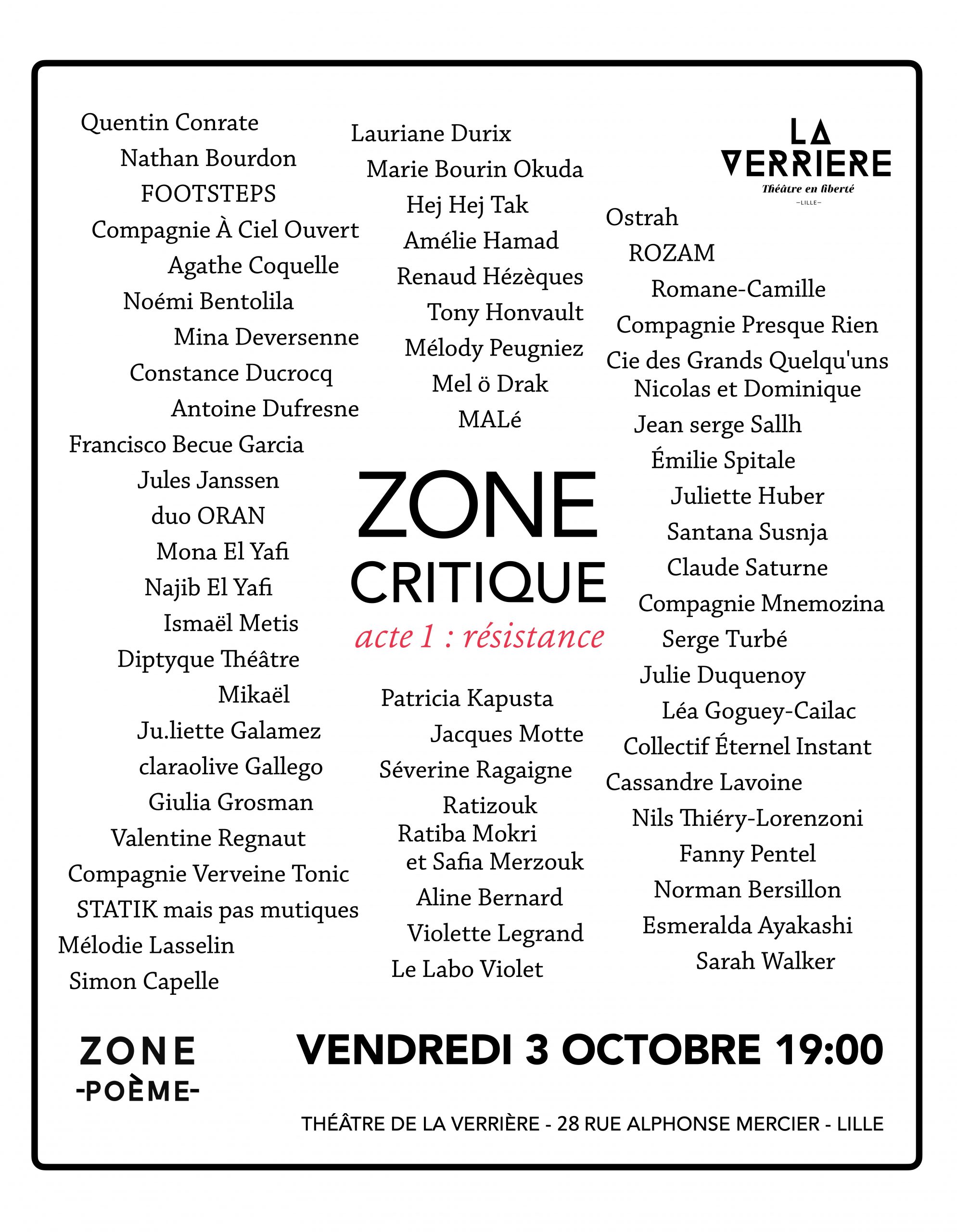 ZONE CRITIQUE - La Verrière - Théâtre en liberté